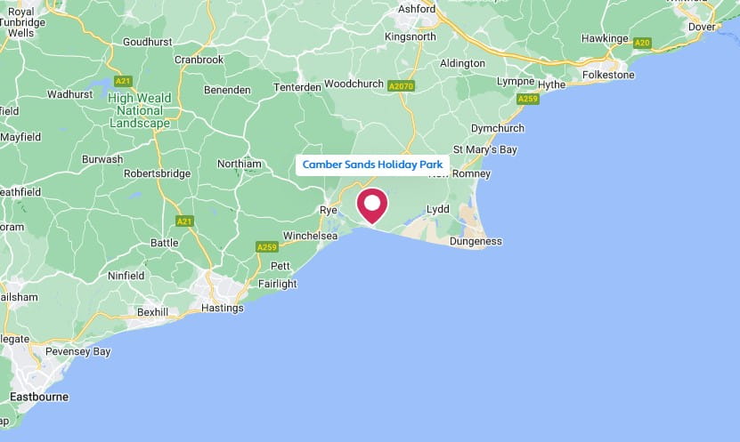 Directions & Map to Camber Sands Holiday Park, East Sussex